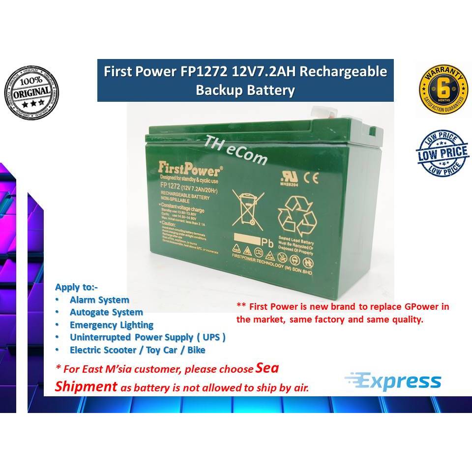 Autogate Backup Battery / Alarm Battery / UPS Battery 12V7.2AH - First ...