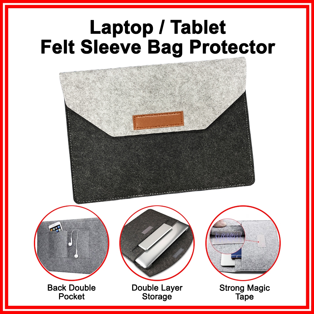 Laptop Bag Tablets Felt Material Magic Tape Safety Protect Notebook ...