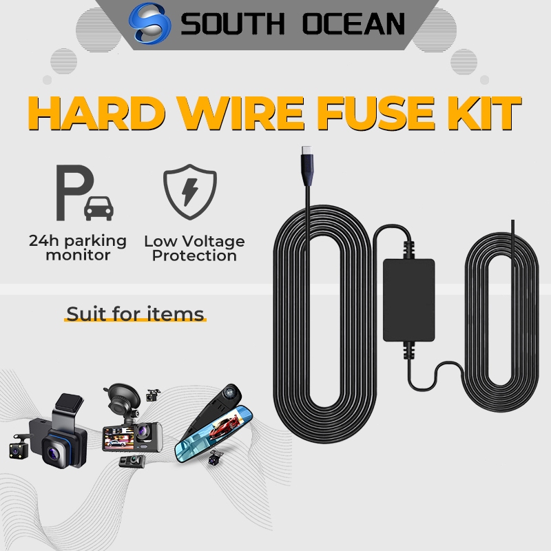 South Ocean Hard Wire Fuse Kit 24-Hour Parking Monitoring Cable (3.2M ...