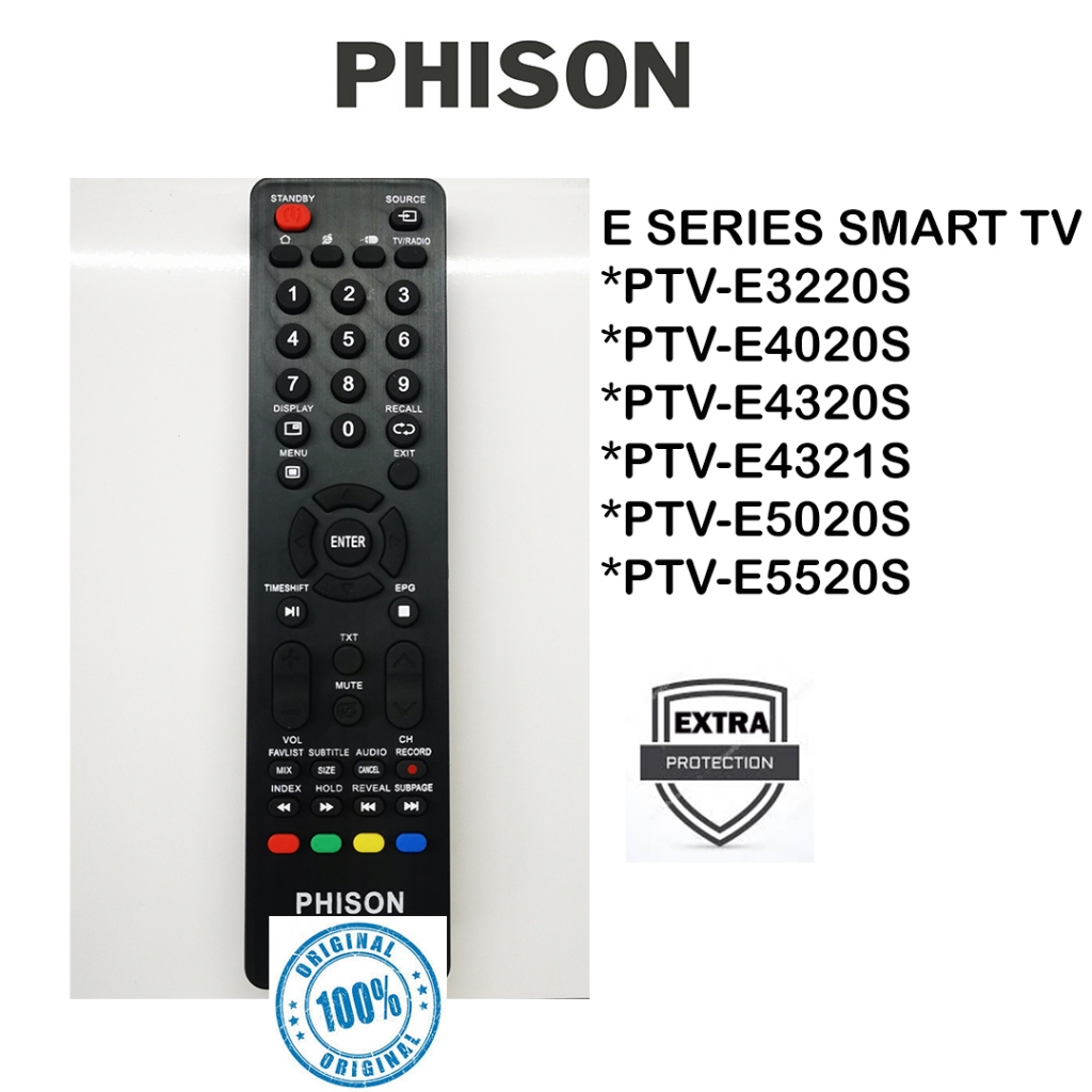Original Phison Smart Tv E series Remote Control PTV-E3220S PTV-E4020S ...