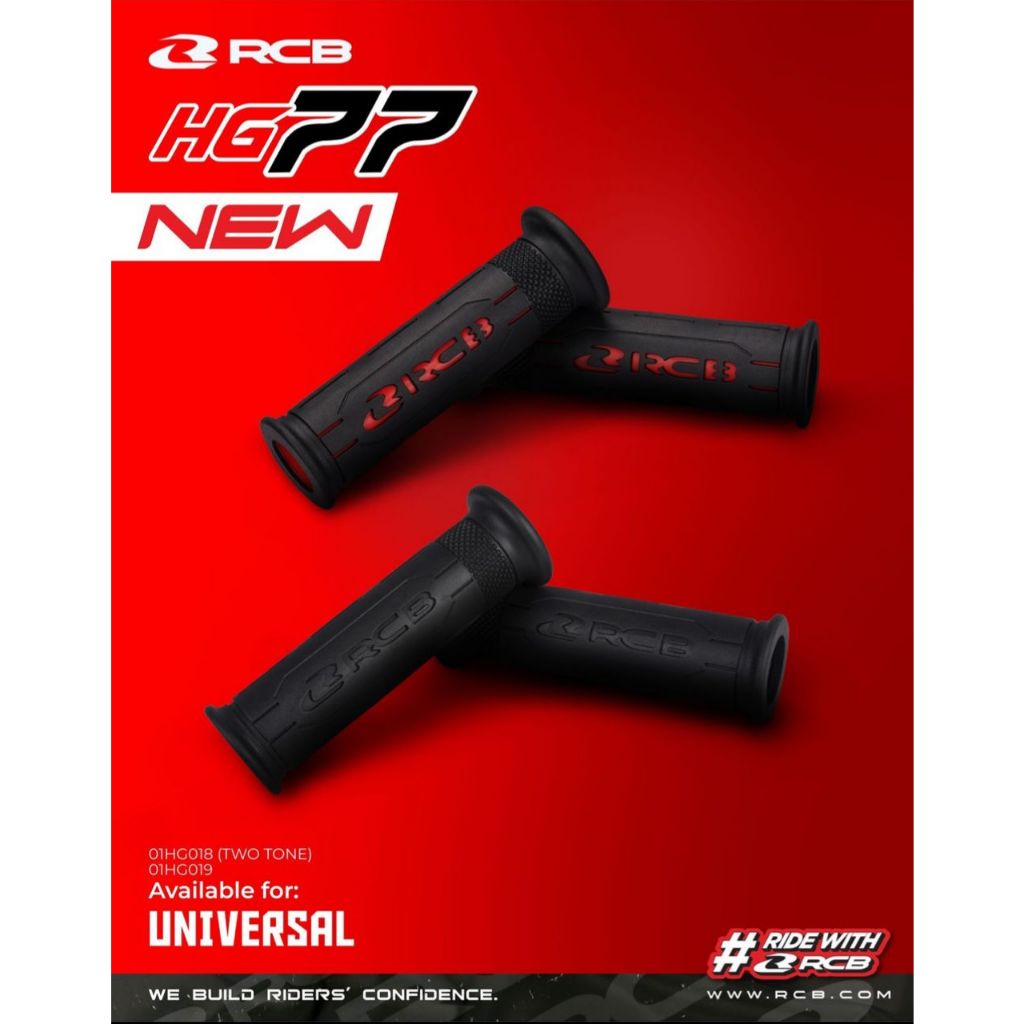 RCB HANDLE GRIP HG77 HG 77 1TONE 2 TONE BLACK RED HANDLE GRIP DESIGN ...