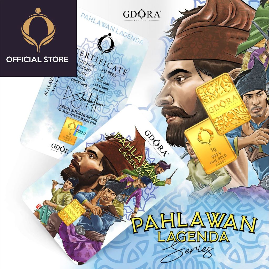 GDORA Gold Bar Pahlawan Lagenda 1.00gram 999.9 | Shopee Malaysia