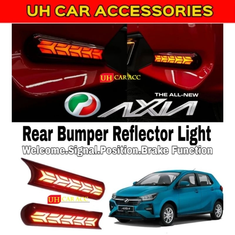 PERODUA AXIA 2023 2024 REAR BUMPER LED REFLECTOR LIGHT LAMP LIGHTS LED ...