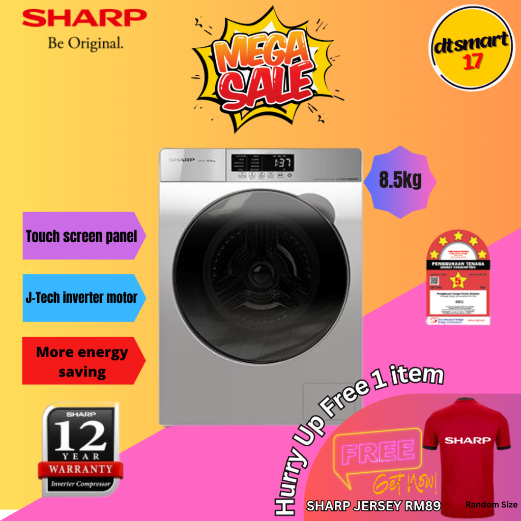 𝐋𝐎𝐑𝐑𝐘 𝐒𝐄𝐍𝐃𝐈𝐑𝐈 𝗞𝗟,𝗦𝗘𝗟𝗔𝗡𝗚𝗢𝗥 Sharp Front Load Washing Machine 8.5kg ...
