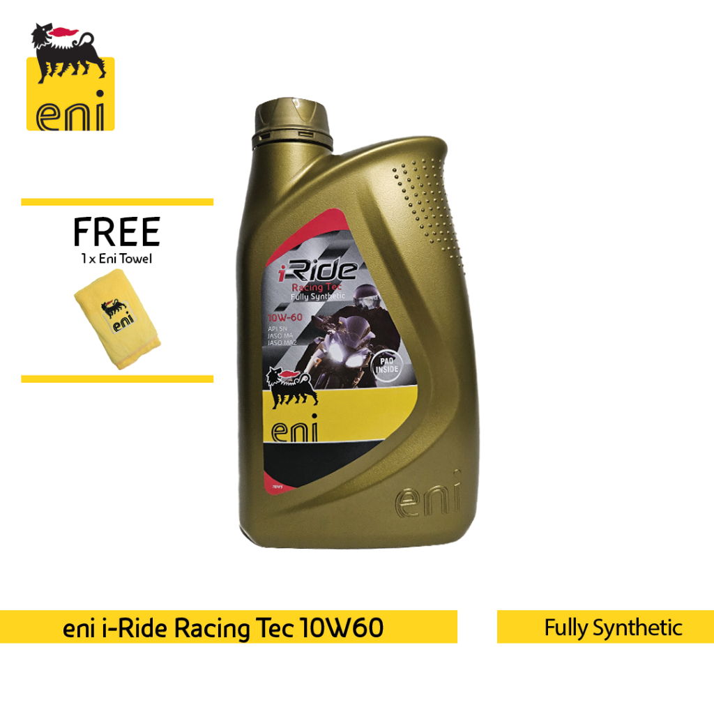 Eni i-Ride Racing Tec 10W60 Fully Synthetic Motorcycle Engine Oil (1L ...