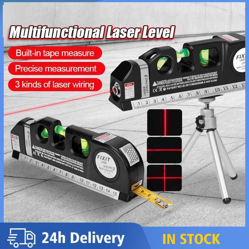 🔥4 in 1 Infrared Laser Level With Tripod Horizontal Vertical Cross ...