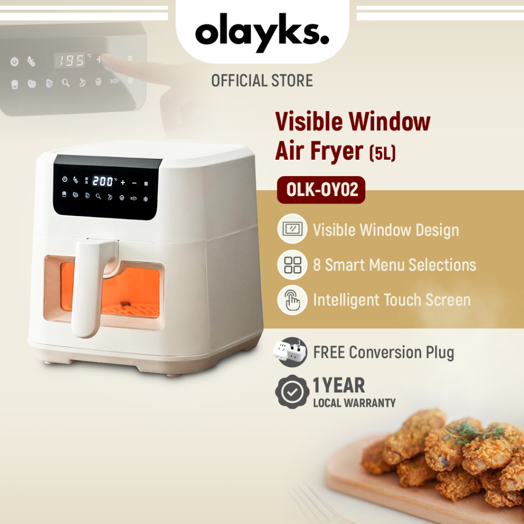 Olayks Multifunction Visible Window Non Stick Air Fryer (5L) OLK-OY02 ...