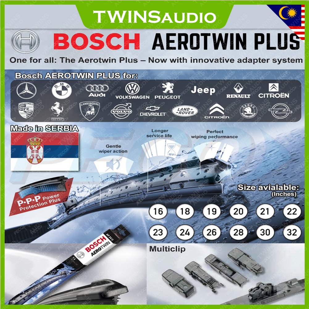 BOSCH Aerotwin Plus Multi clip Wiper For Continental car (Proton ...