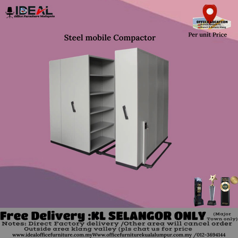 HAND PUSH 4X1 BAYS MOBILE COMPACTOR WITH CENTRAL LOCKING | Shopee Malaysia