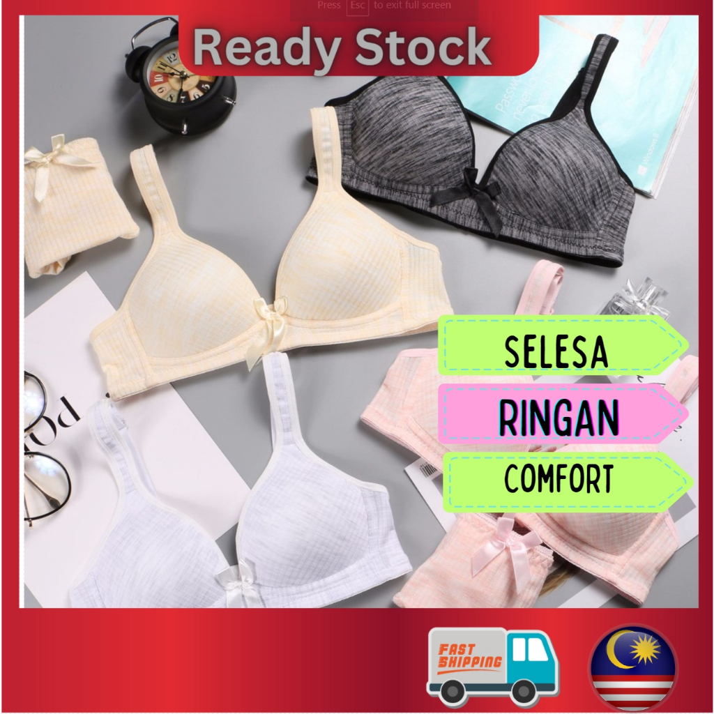 Malaysia Ready Stock- Cotton Lolipop Candy Colour Soft Bra Seamless ...