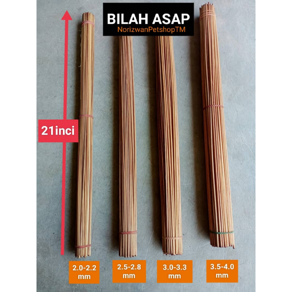 (BILAH SANGKAR BURUNG)100pc 21inci 2.0mm~4.5mm/lidi buluh/bilah asap ...