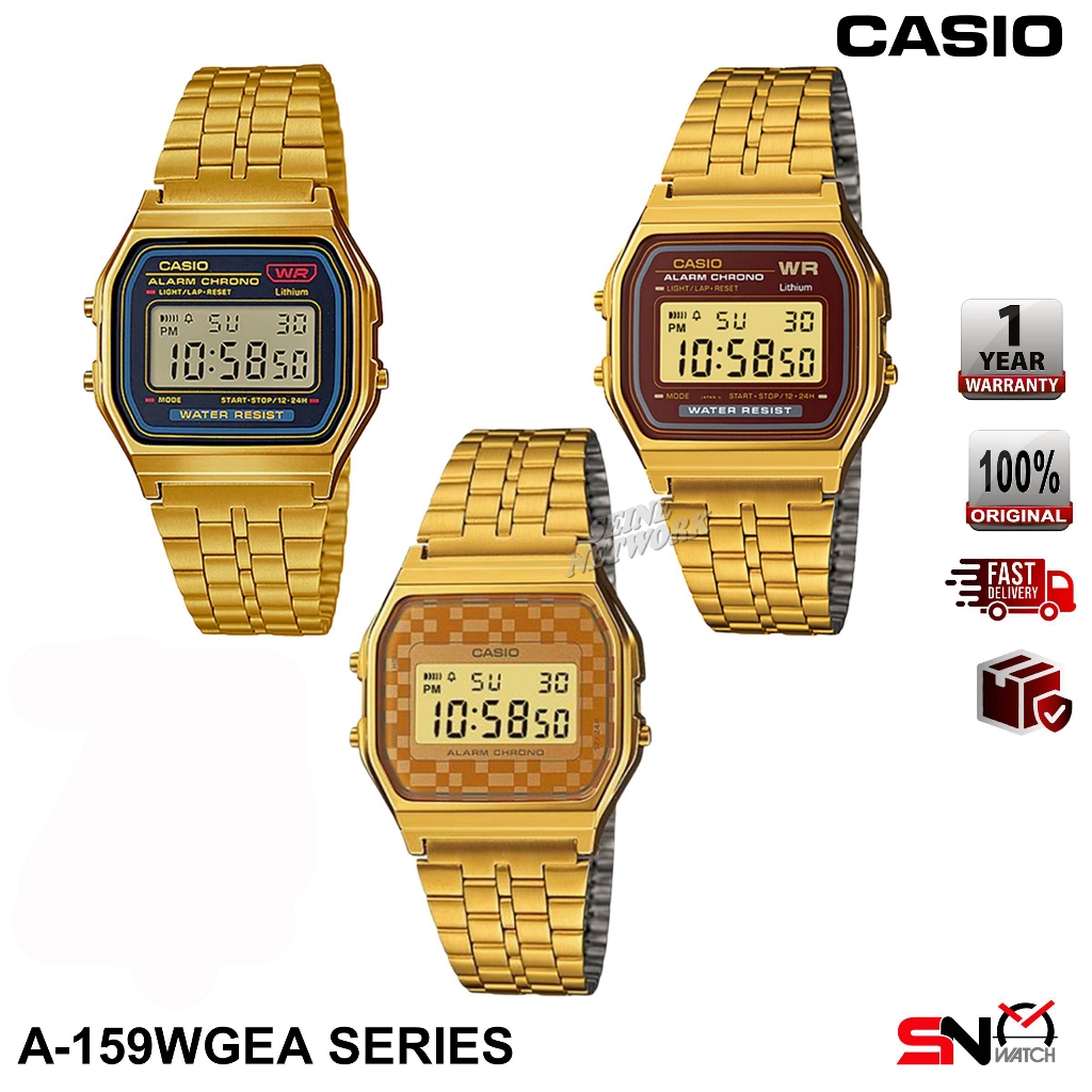 Casio Vintage A159WGEA Square Face Digital Stainless Steel Band Men ...