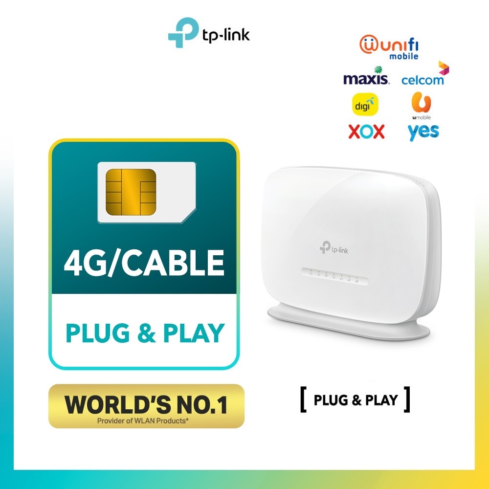 TP-Link MR105 UNLIMITED MOD 300 Mbps Wireless N 4G LTE Router TL-MR105 ...