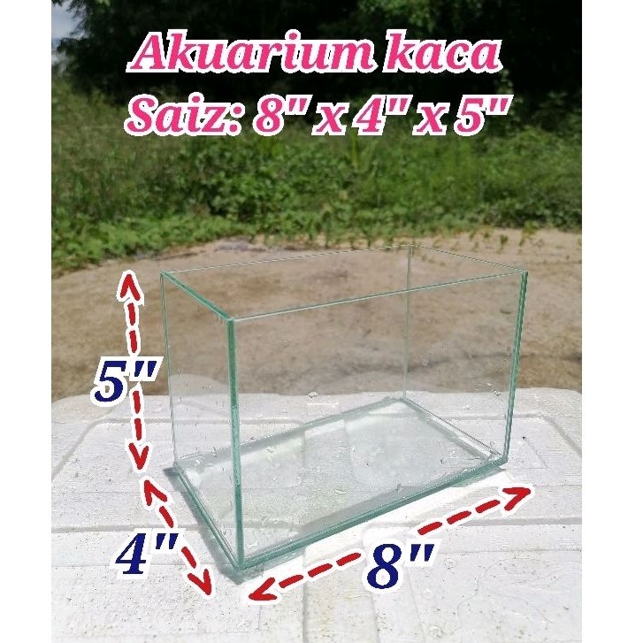 Saiz 8x4x5 inci Akuarium Mini Kaca | Shopee Malaysia