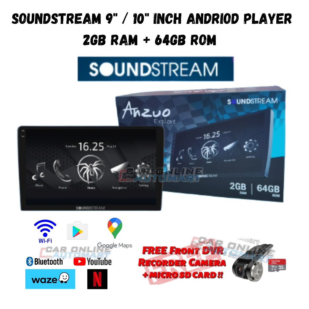 SOUNDSTREAM ANZUO EXPLORE DSP Android Car Player - 9"/10" (2+64GB) (4 ...