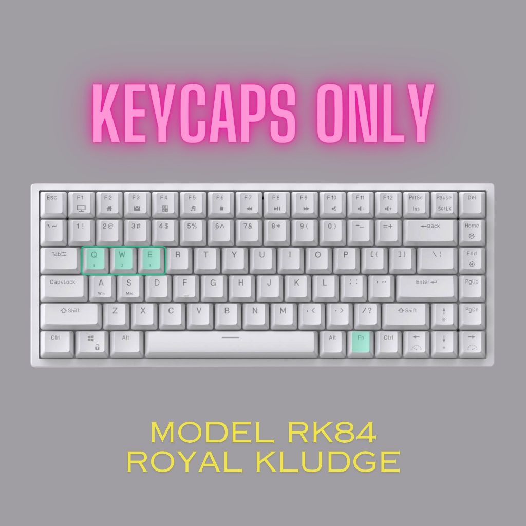RK84 Keycaps Set Mechanical Keyboard Keycaps Royal Kludge White Theme ...