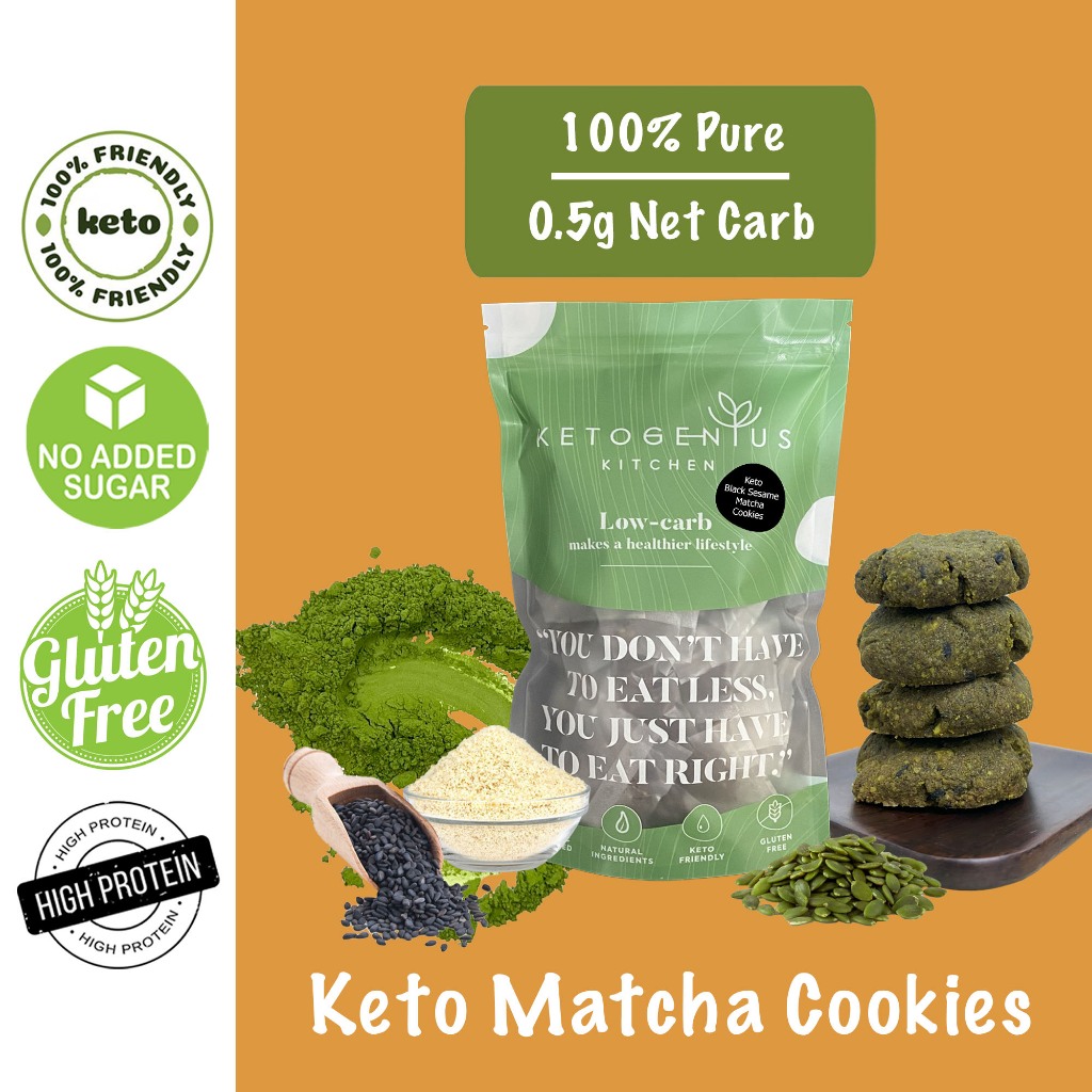 Ketogenius Kitchen Keto Black Sesame Matcha Cookies - LCHF Keto, Gluten ...