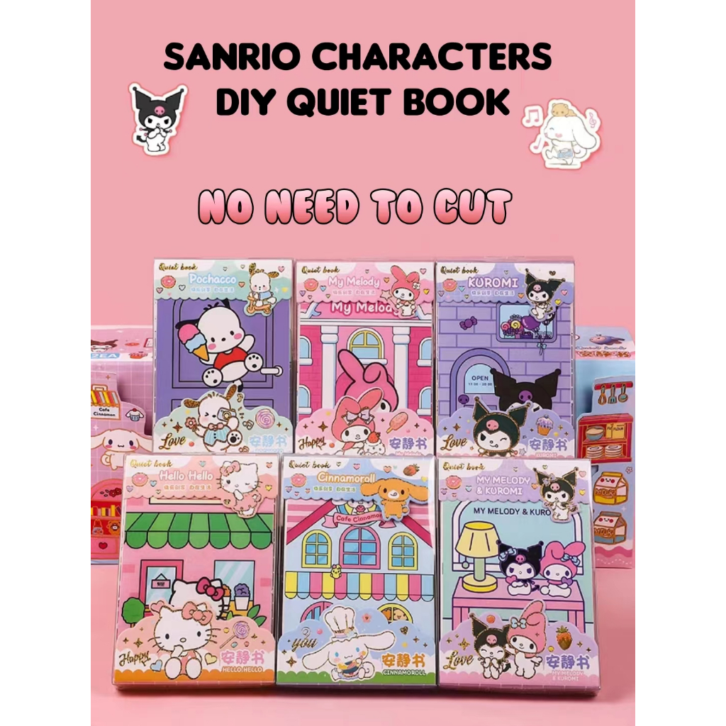 NEW VERSION!! Sanrio DIY Quiet Book/ Hello Kitty/ Kuromi/ Melody/ Pochacco/ Cinnamoroll/ No need ...