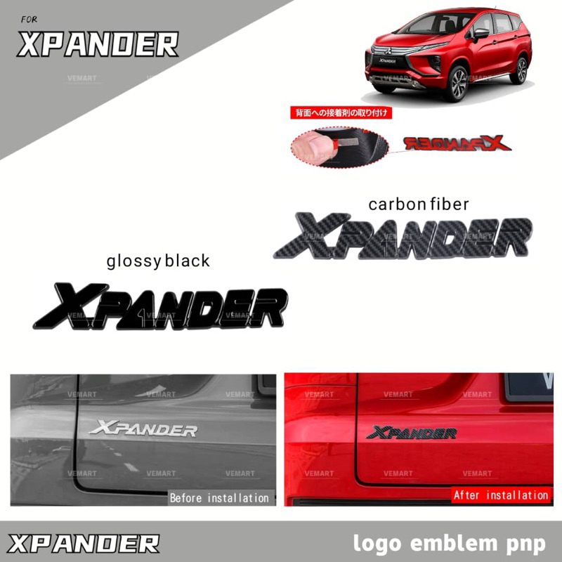 Mitsubishi xpander car rear logo wording emblem pnp accessories ...