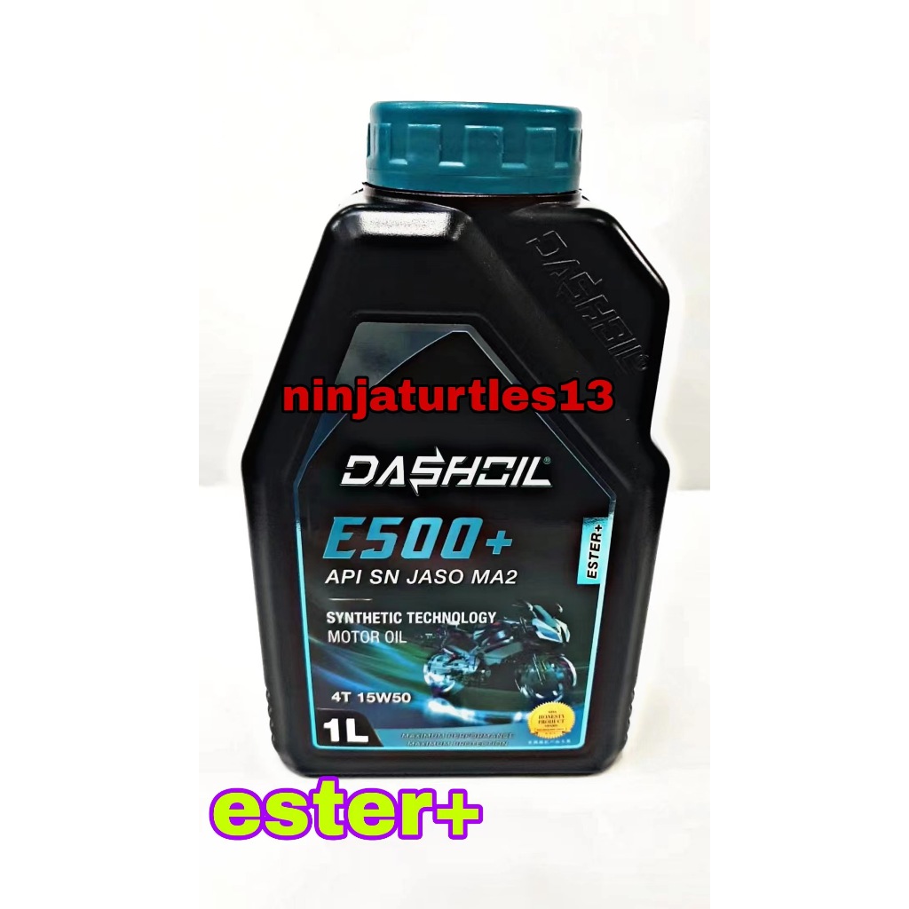 DashOil Ester+ E500+ 4T 15w50 1L Semi Synthetic SN Motorcycle Engine Oil Minyak Hitam Pelincir ...