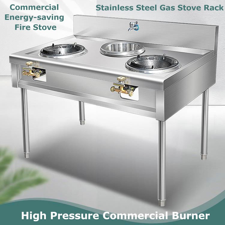 Stainless Steel Gas Stove Shelf Burner Fire Stove Commercial Stove ...
