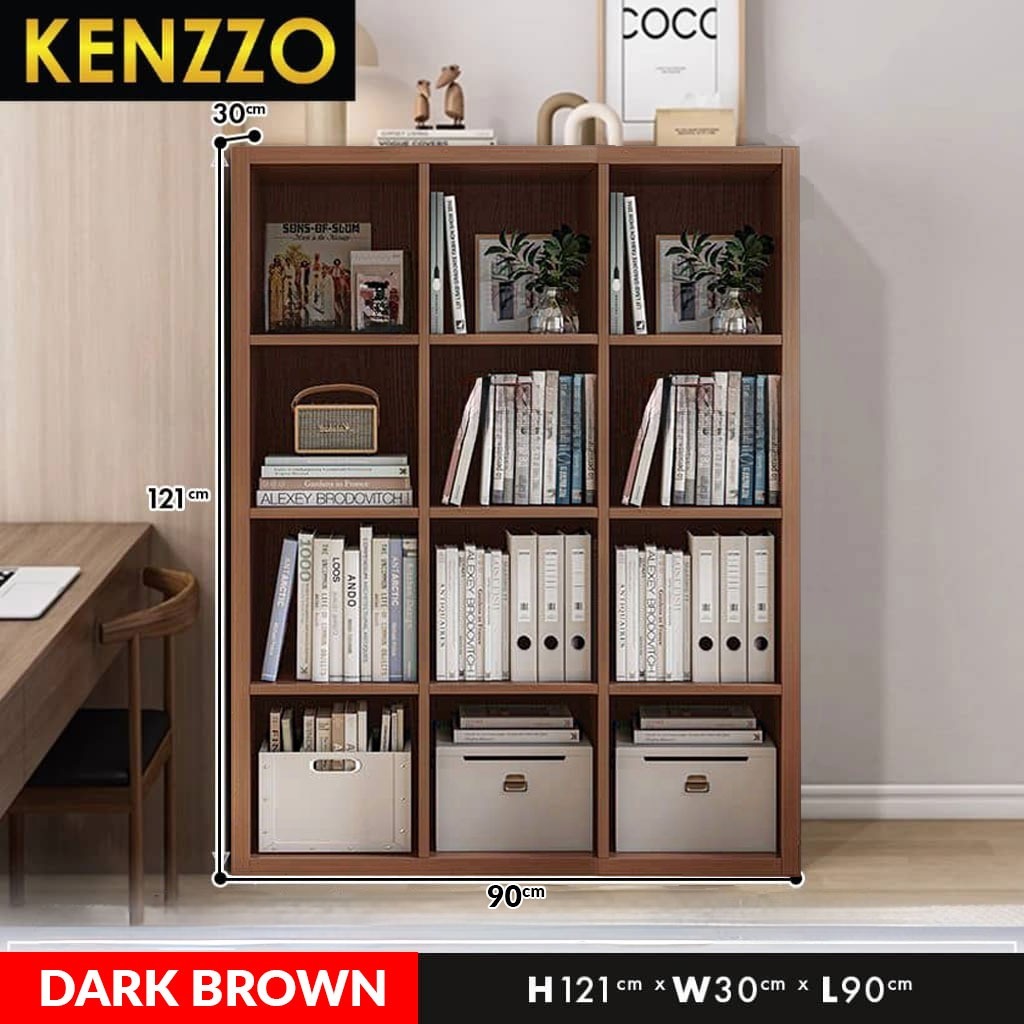 KENZZO : Conifer Book Shelf Book Rack Rak Buku Divider Cabinet with 12 ...