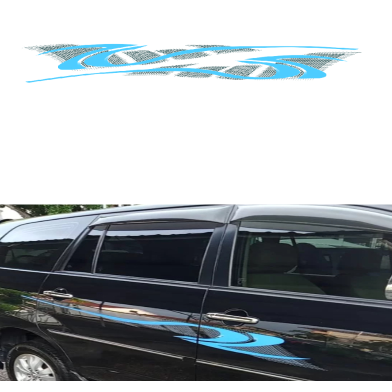 Toyota Innova Body Sticker Original Design Car Side Body Sticker Blue ...