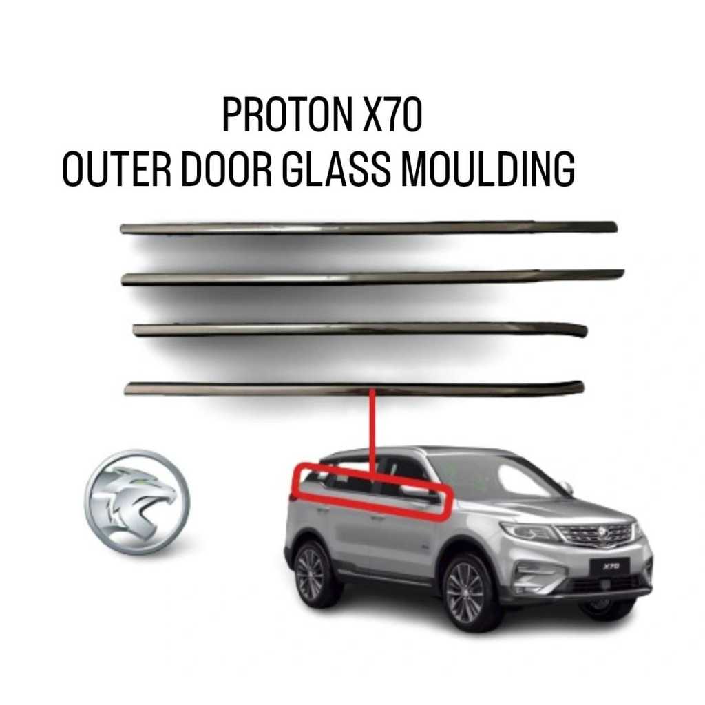 Proton X70 Outer Door Glass Lining Moulding Getah Cermin Pintu Luar ...