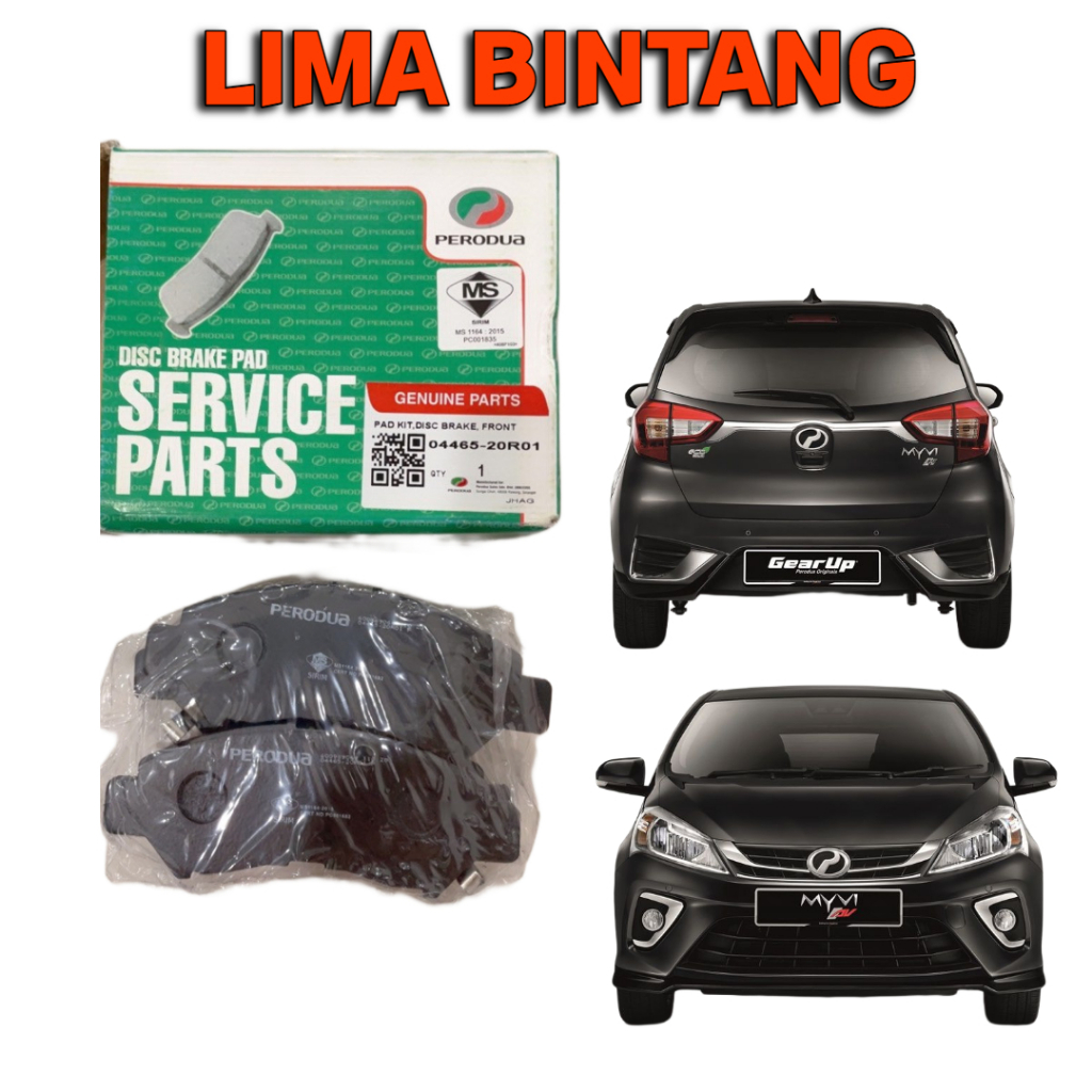 ORIGINAL PERODUA MYVI D20N (2018>) FRONT DISC BRAKE PAD SET > 04465 ...