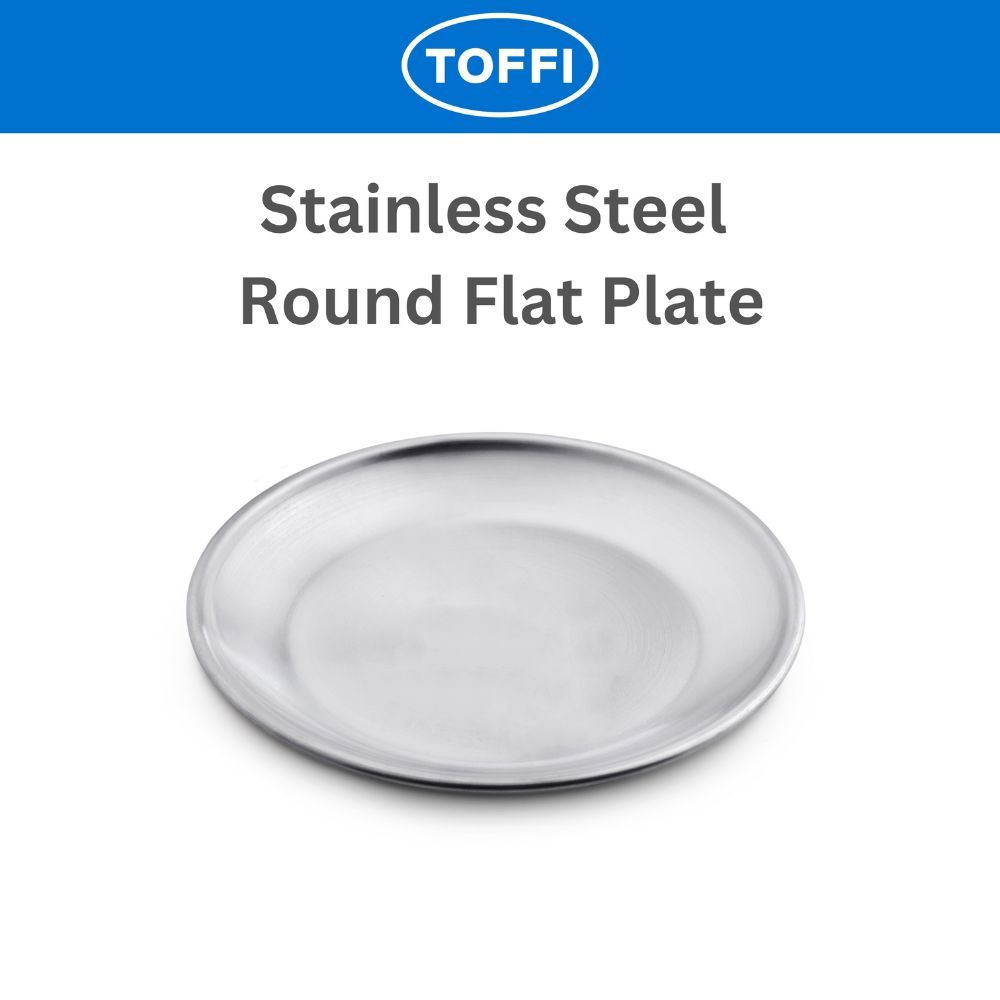 Toffi Flat Round Plate Stainless Steel (14/ 23cm) Pinggan ala Korea ...