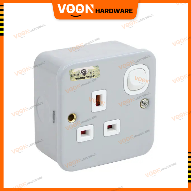 VOON [SIRIM] Single Metal Socket 13A Switched Socket Outlet 1 Gang ...