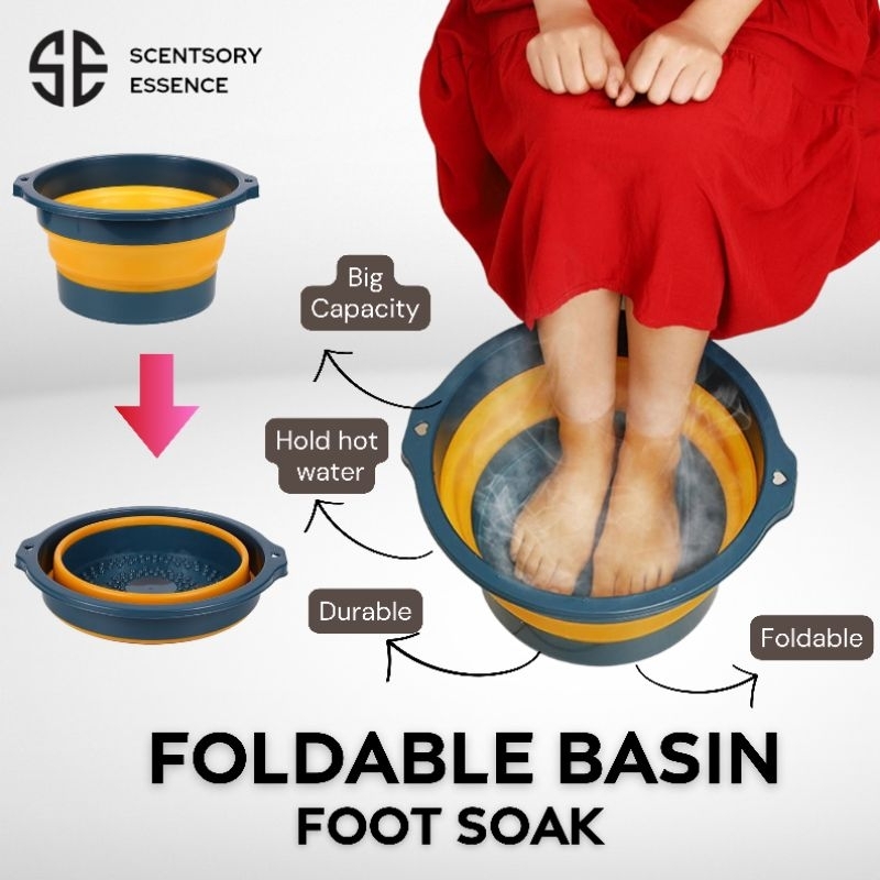 Foldable Basin Water Bucket Foldable Pail Portable Baldi Washing Bucket ...