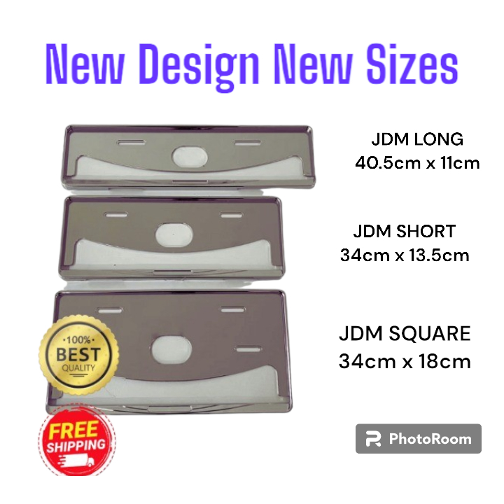 READY STOCK JDM Chrome License Plate Frame Number Plate Frame Casing ...