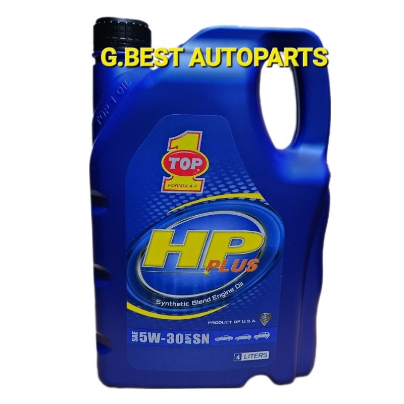 TOP 1 HP PLUS SYNTHETIC BLEND ENGINE OIL 5W30 API SN 4LITERS (PRODUCT OF U.S.A) | Shopee Malaysia