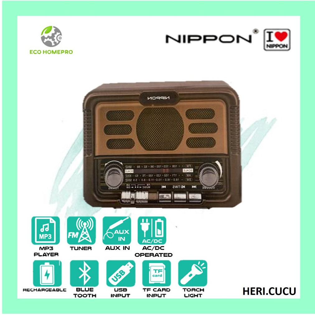 Nippon Portable Radio Player Heritage Cucu Retro Musc Sation | Shopee ...
