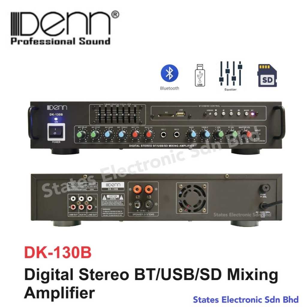 DENN DK-130B Professional Digital Mixing Amplifier (USB/BT/SD) | Shopee Malaysia