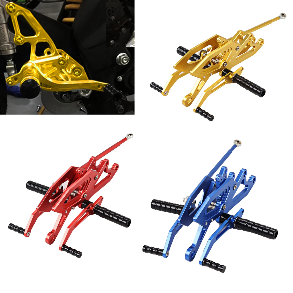CNC Aluminum Adjustable Footrest Motorcycle Rearset Footpegs For Yamaha ...