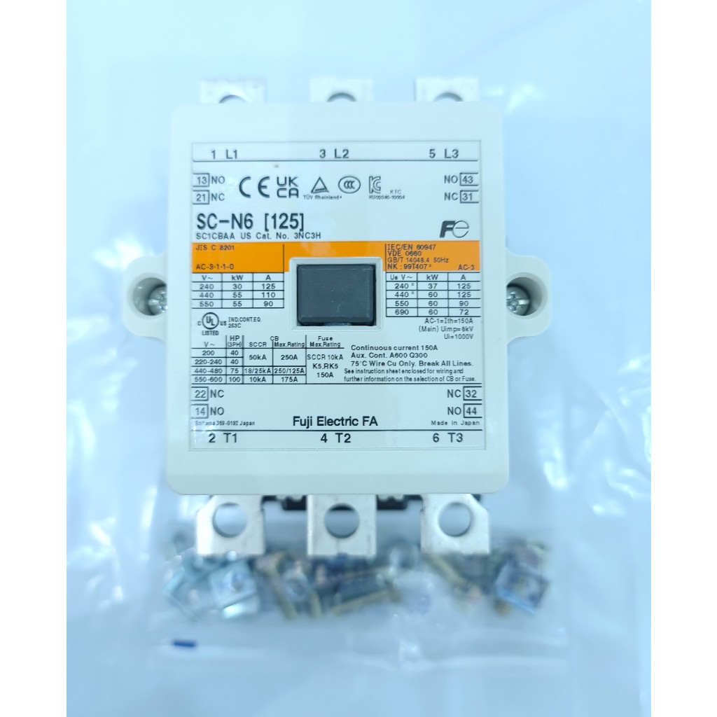 Fuji SC-N6 Magnetic Contactor 125A 240VAC [100% Original Japan] | Shopee Malaysia