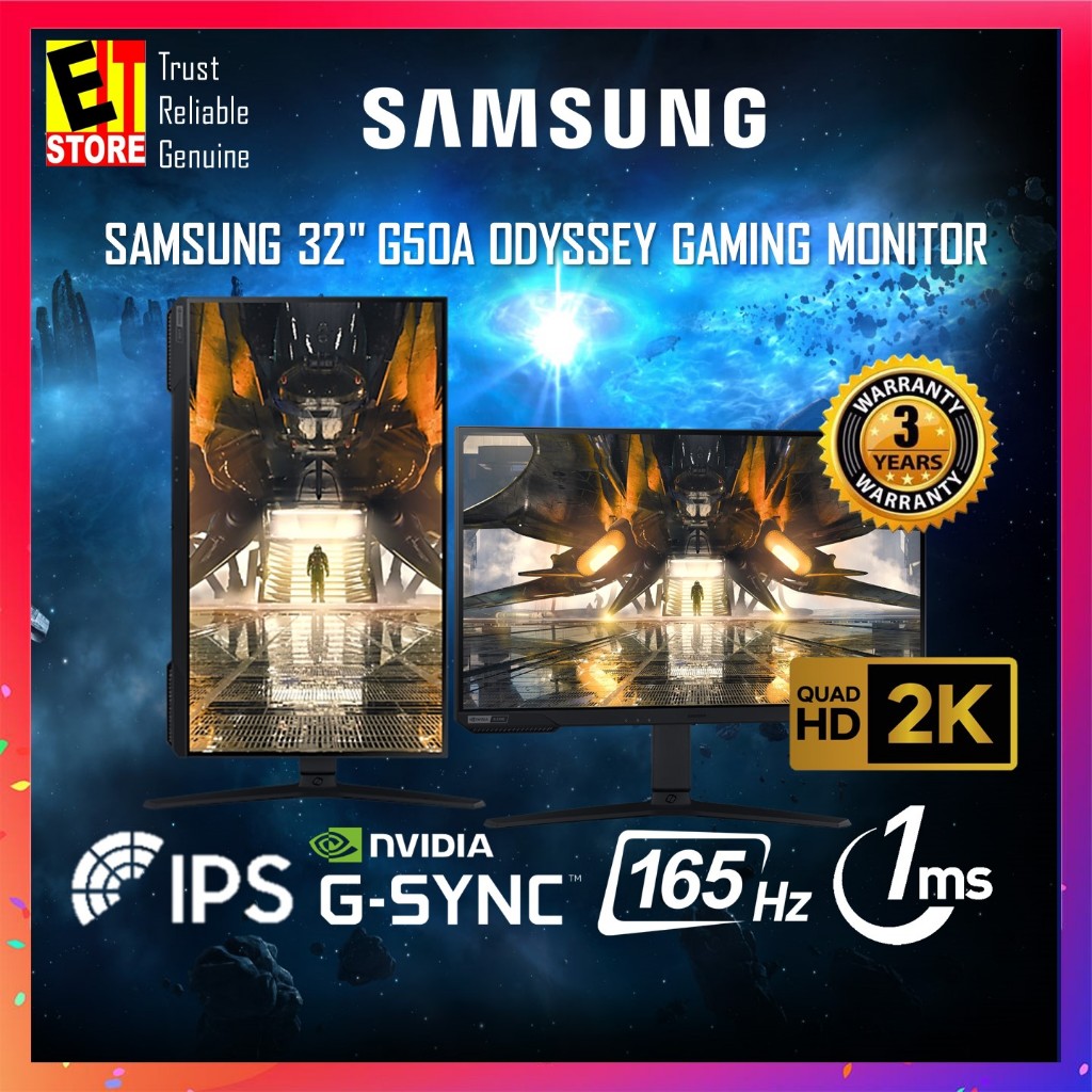 SAMSUNG ODYSSEY G50A GAMING MONITOR 27"/32" IPS QHD HDR10 165Hz 1ms ...