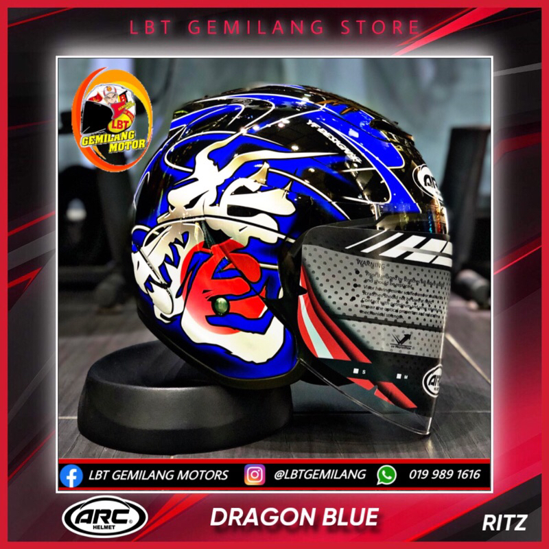ARC Helmets RITZ [DRAGON BLUE] | Shopee Malaysia