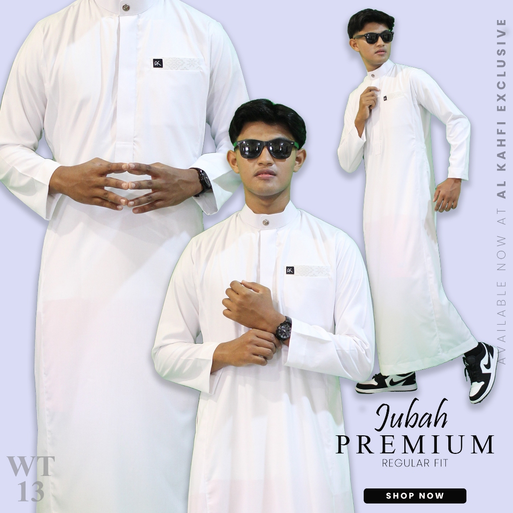 Jubah Lelaki Premium Regular Fit Al Kahfi WT13 | Shopee Malaysia
