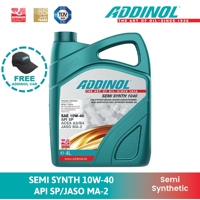 Addinol Semi Synth 10W-40 Semi Synthetic Gasoline Engine Oil (4L) | Shopee Malaysia