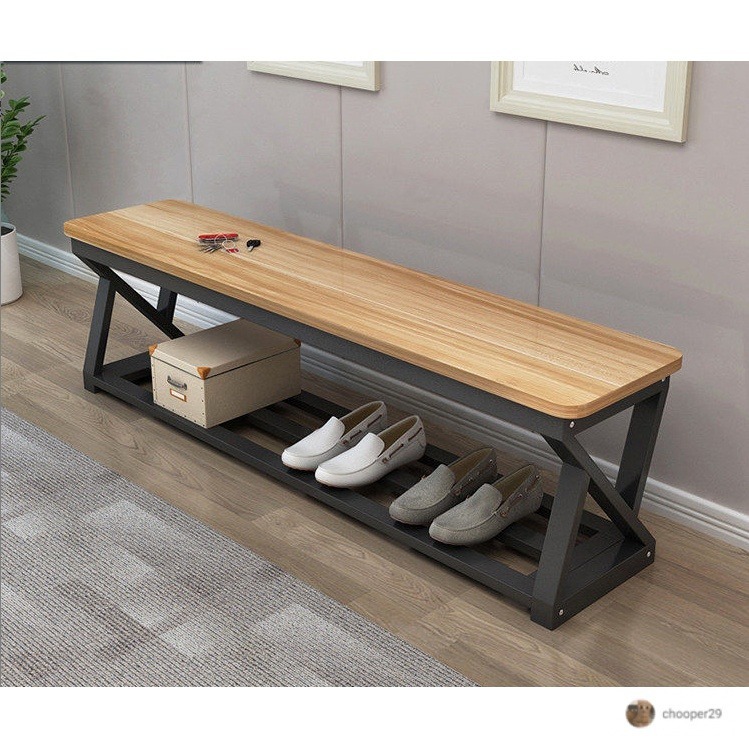 Long stool steel wood stool nordic style bench stool gym locker room ...