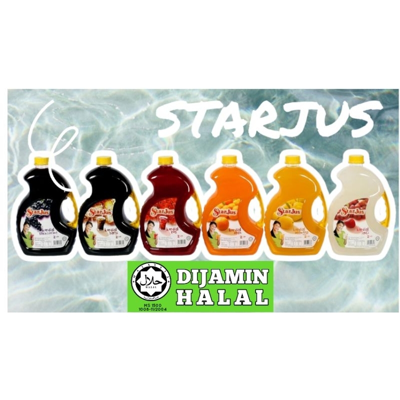 Starjus Fruit Based Drink Cordial , Kordial Buah Murah 1L/2L | Shopee ...
