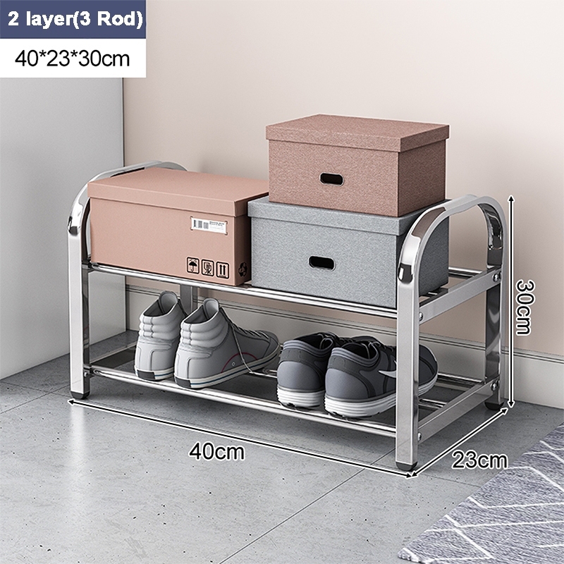 Stainless Steel Shoe Rack Shoe Cabinet Rack Rak Besi Indoor Outdoor ...