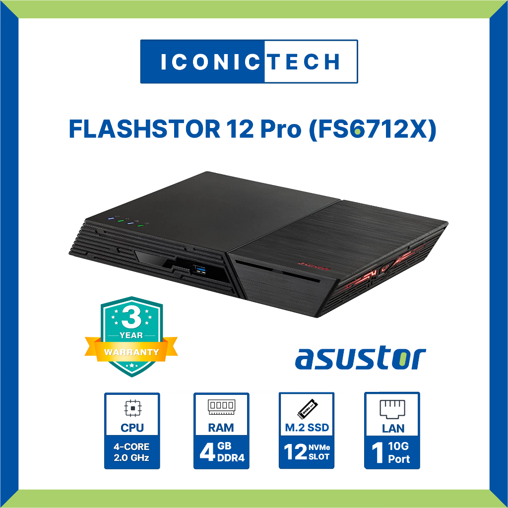 ASK SELLER WhatsApp0193710000 ASUSTOR FLASHSTOR 12 Pro (FS6712X) 12-Bay ...