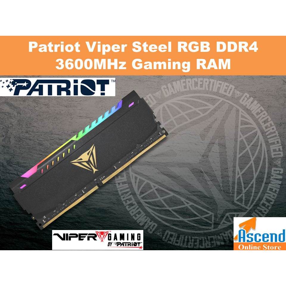 Patriot Viper Steel RGB DDR4 3600MHz Gaming RAM | Shopee Malaysia