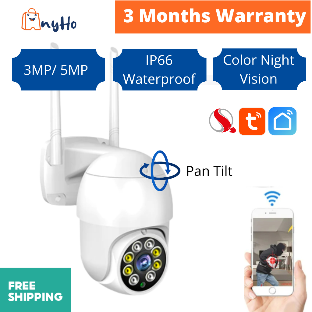 TUYA SMART LIFE WiFi 3MP 5MP Full HD 1080P PTZ IP Cam Wireless Outdoor ...