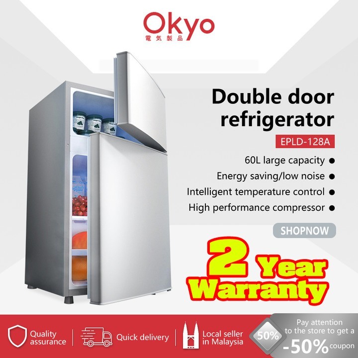 2 door refrigerator Energy Conservation Mini Mute freezer 80L Home ...