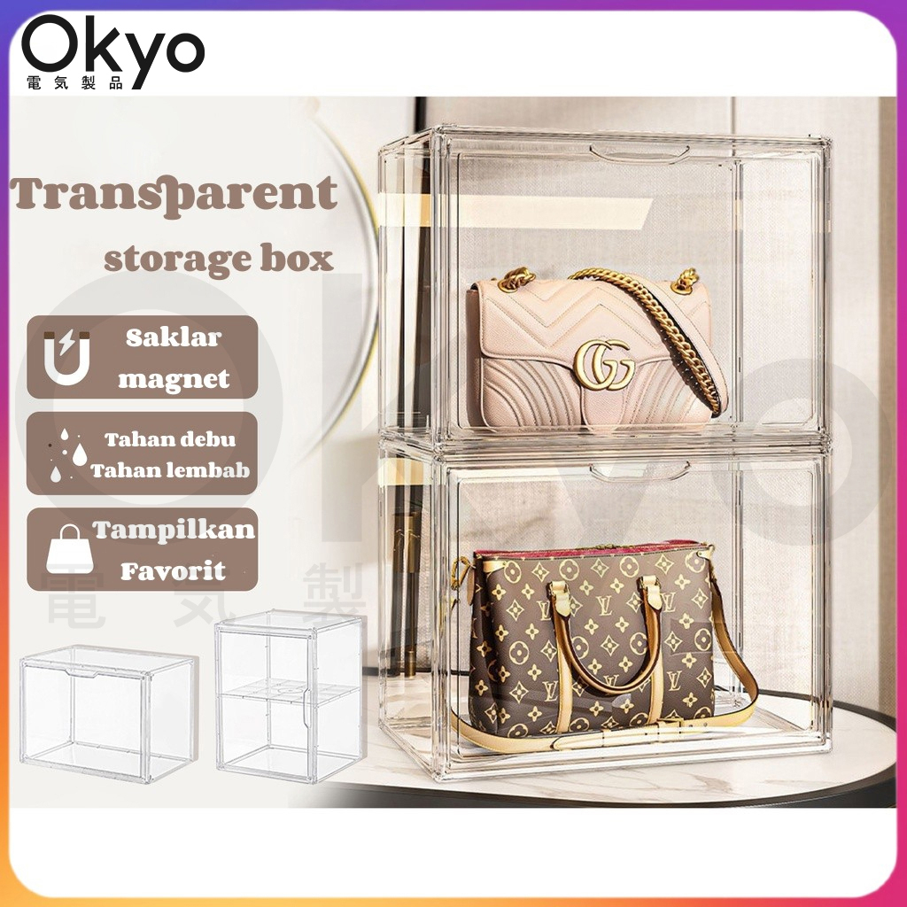 AirColumn Transparent Storage Box Acrylic Display Box Handbag Storage ...